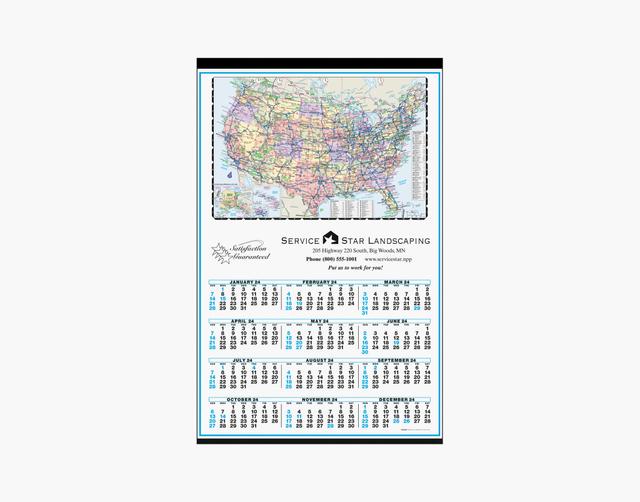U.S. Map with Year-At-A-Glance Calendar | HALO Branded Solutions