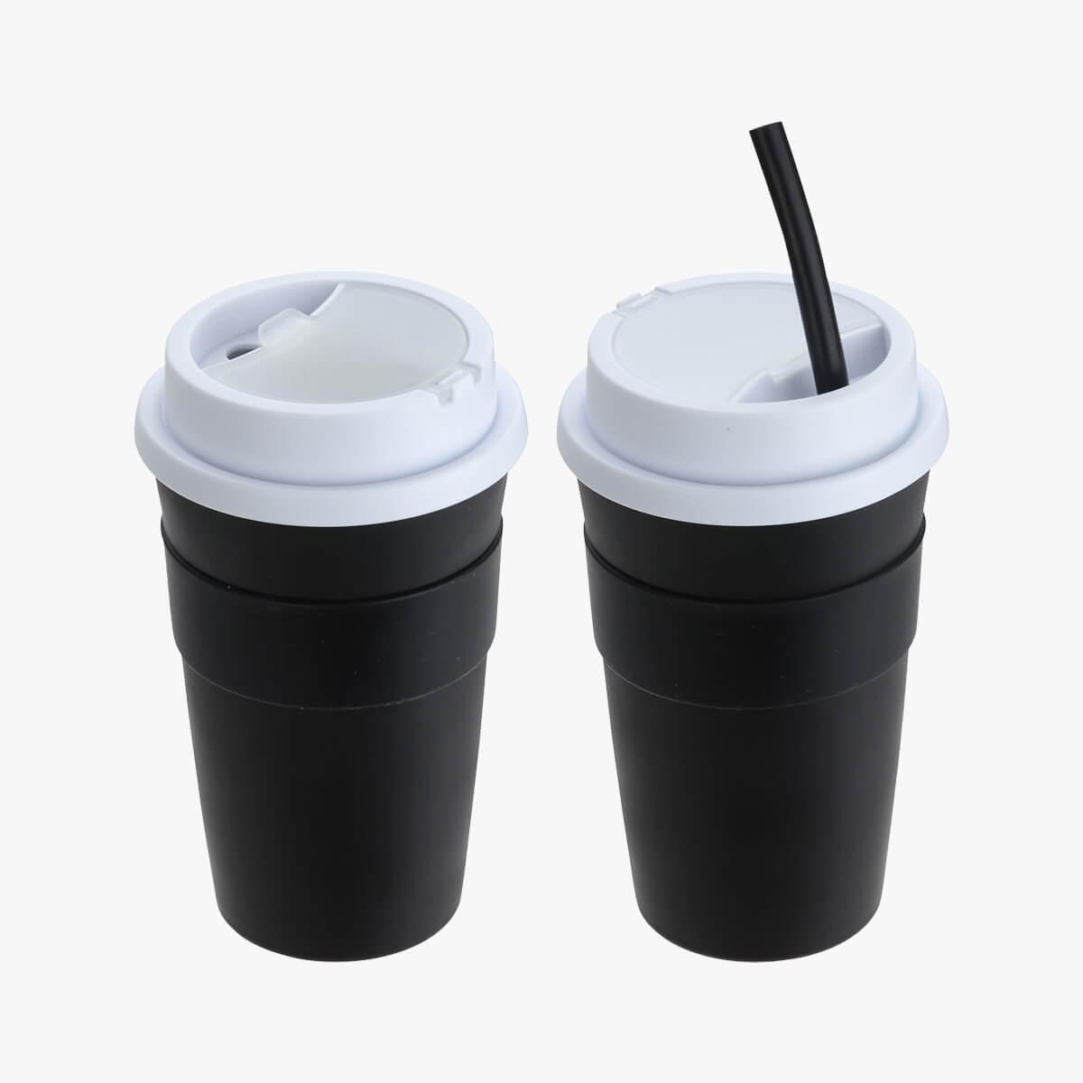 Bistro 14 oz Coffee Cup with Silicone Sleeve + Straw | HALO Branded ...