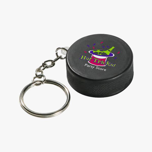 Hockey Puck Stress Reliever Key Chain | HALO Branded Solutions